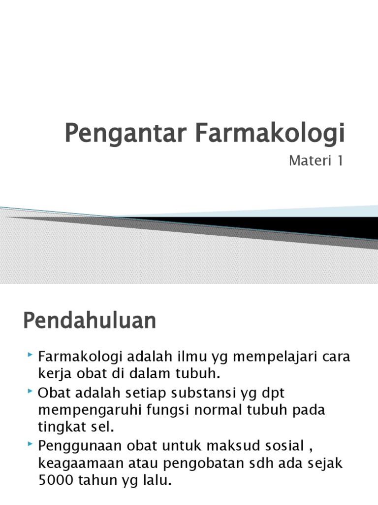 Power Point Bahan Kuliah Farmakologi | PDF | Kesehatan Holistik