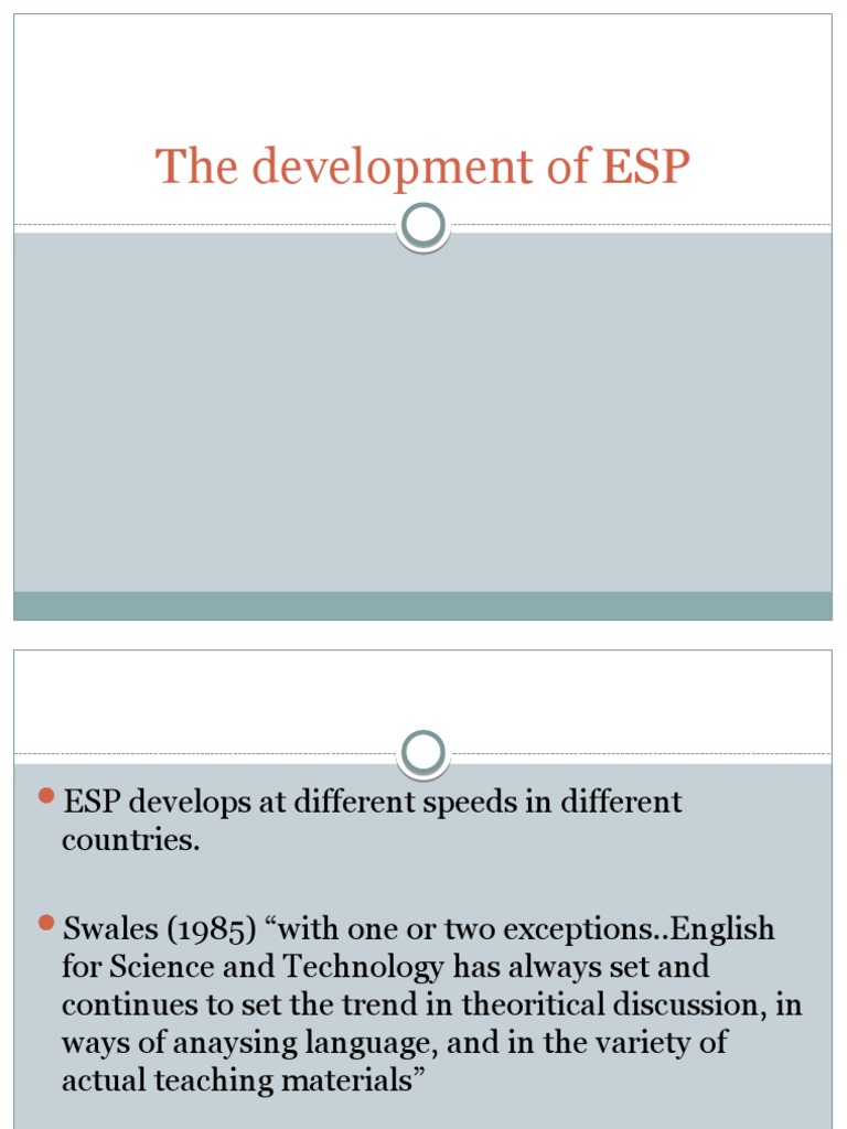 The Development of Esp | PDF | Analysis | Academic Discipline Interactions