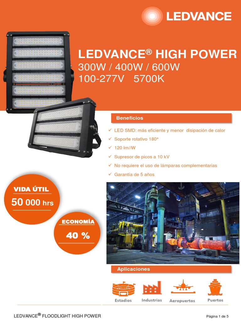 Data Sheet - Ledvance Floodlight High Power Latam | PDF | Naturaleza