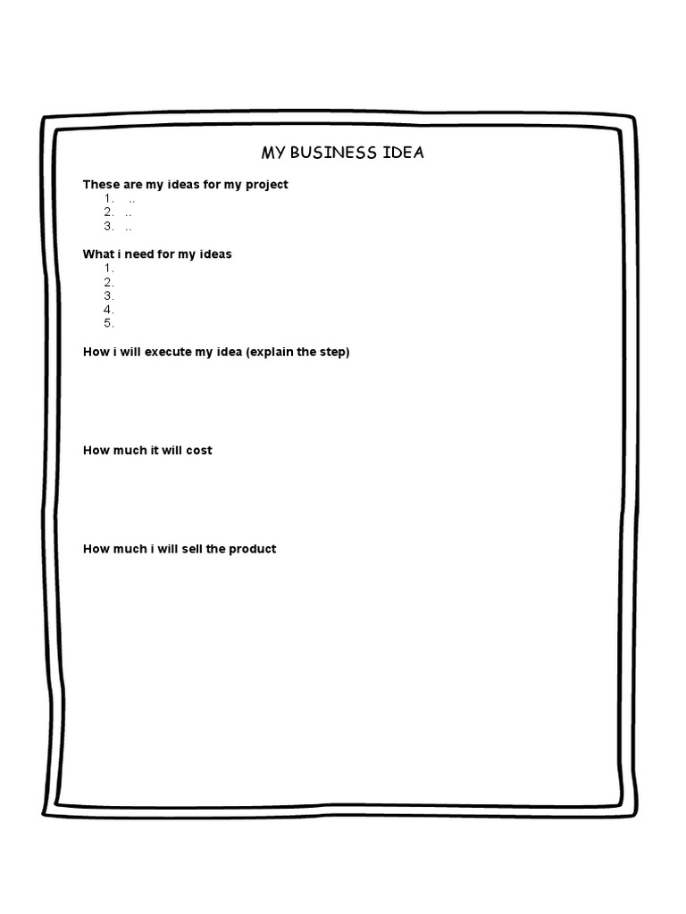 My Business Idea: These Are My Ideas For My Project | PDF