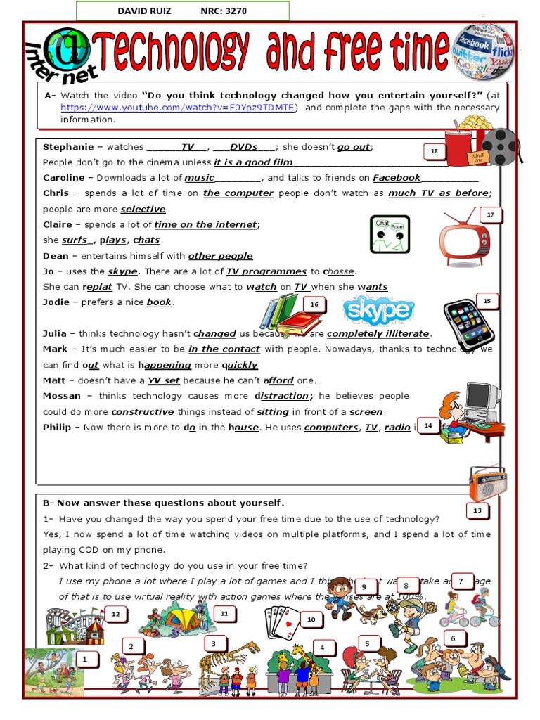 LISTENING 5 UNIT 11 Technology-And-Free-Time | PDF | Communication ...