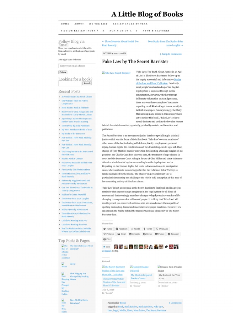 Fake Law by The Secret Barrister 2021 A | PDF