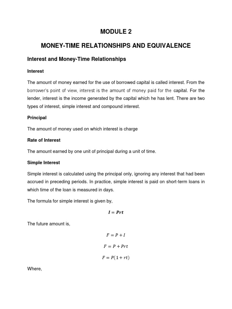 Module 2 Interest and Money Time Relationships | PDF | Compound ...