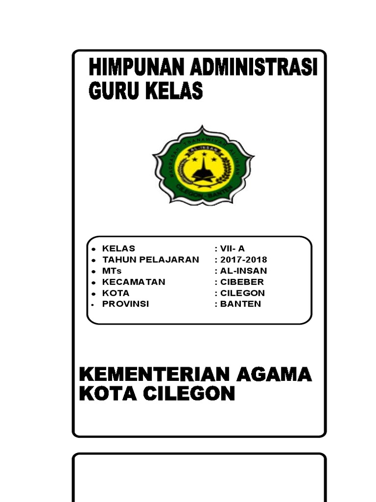 1-Cover Administrasi Guru Kelas | PDF