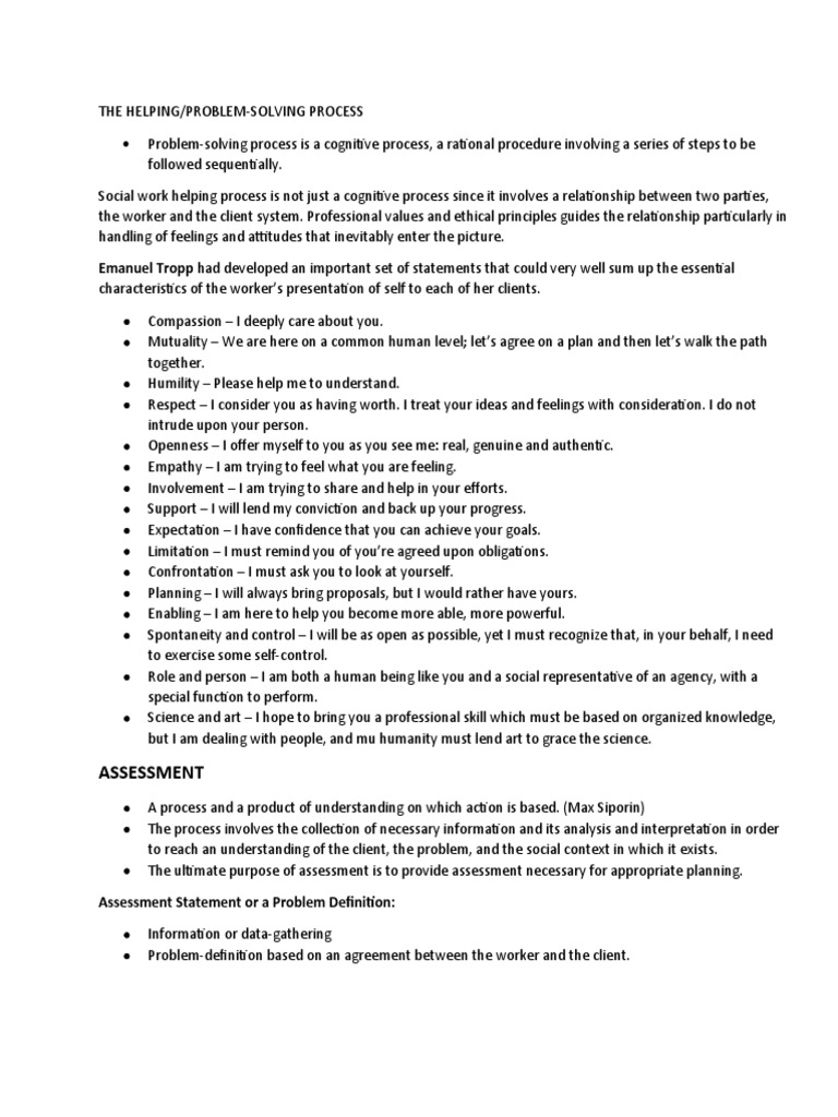 The-Helping-Process. Social Work | PDF | Social Work | Primary Sources