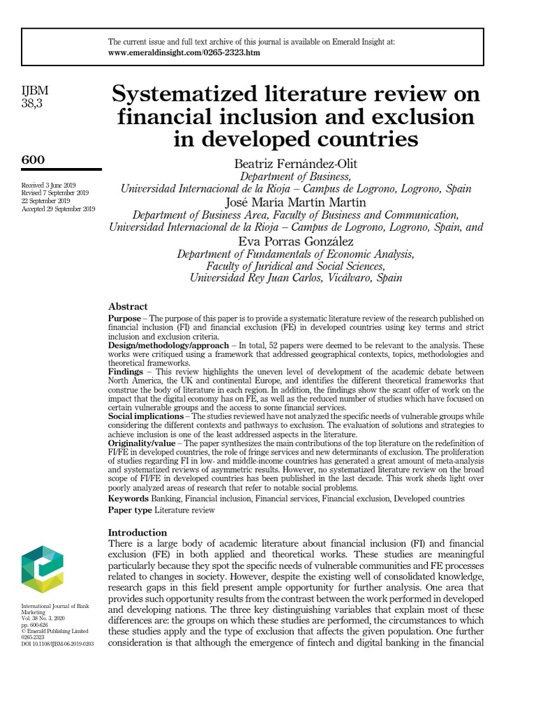 Ijbm 06 2019 0203 | PDF | Social Exclusion | Economics