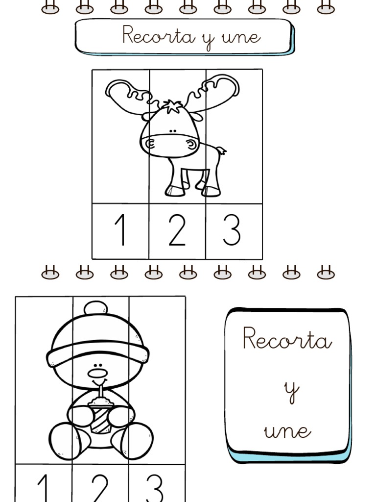 Puzzles Numericos Infantil de Invierno Numeros Recorta y Pega | PDF ...