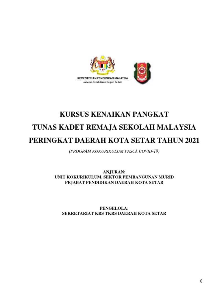 Modul Kursus Kenaikan Pangkat Koperal TKRS 2021-Daerah Kota Setar | PDF