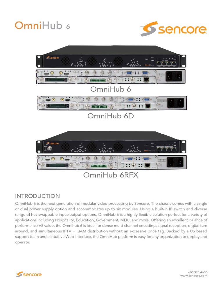 Sencore OmniHub | PDF | Hdmi | Bit Rate