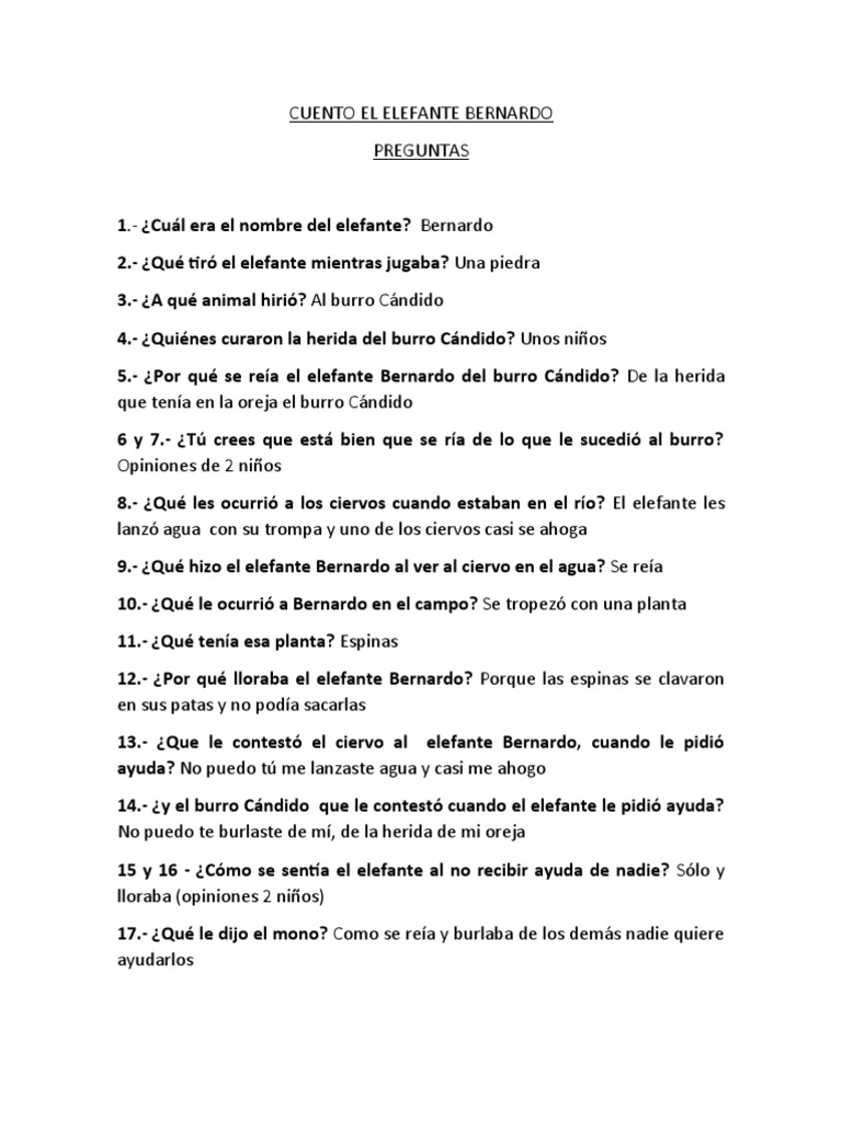 Cuento El Elefante Bernardo Pdf