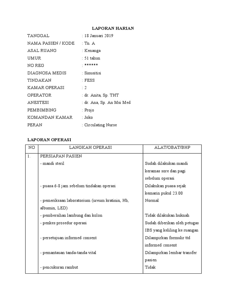 LAPORAN HARIAN FESS Ai | PDF