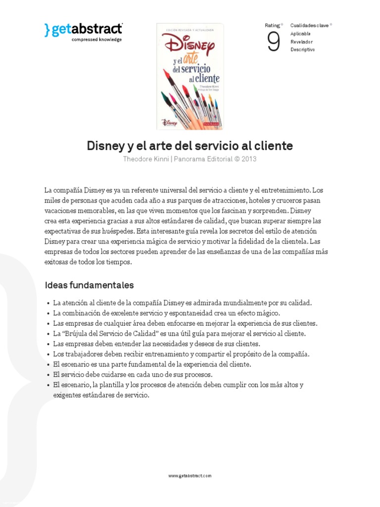 Disney y El Arte Del Servicio Al Cliente | PDF | Walt Disney | Empresas