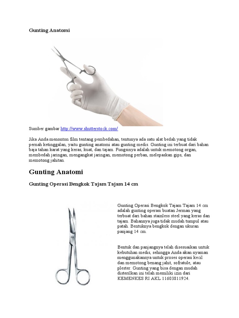 Jenis dan Fungsi Gunting Medis | PDF | Griya & Taman