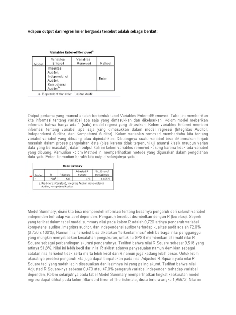 Cara Membaca Hasil Output SPSS (Uas) | PDF