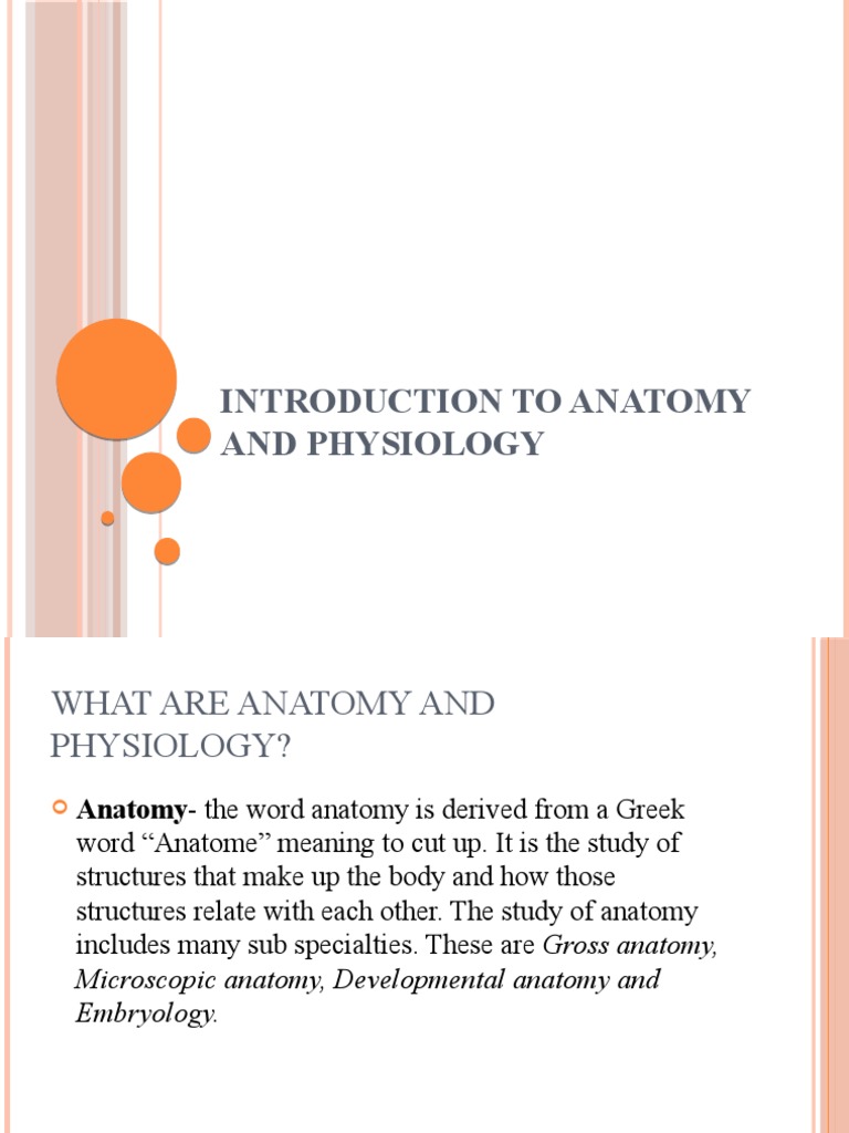 Introduction To Anatomy and Physiology | PDF | Human Body | Tissue ...