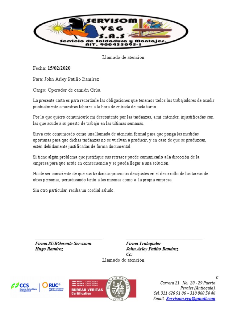 Llamados de Atencion | PDF