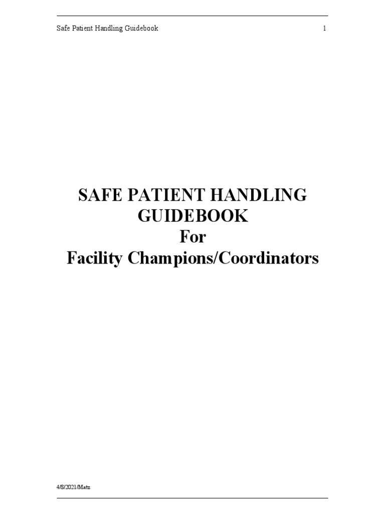 Safe Patient Handling Procedures Guide | PDF | Anatomical Terms Of ...