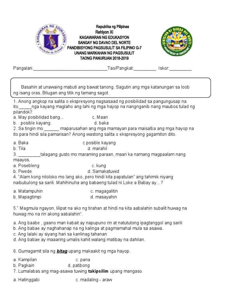 Filipino Grade 7 | PDF