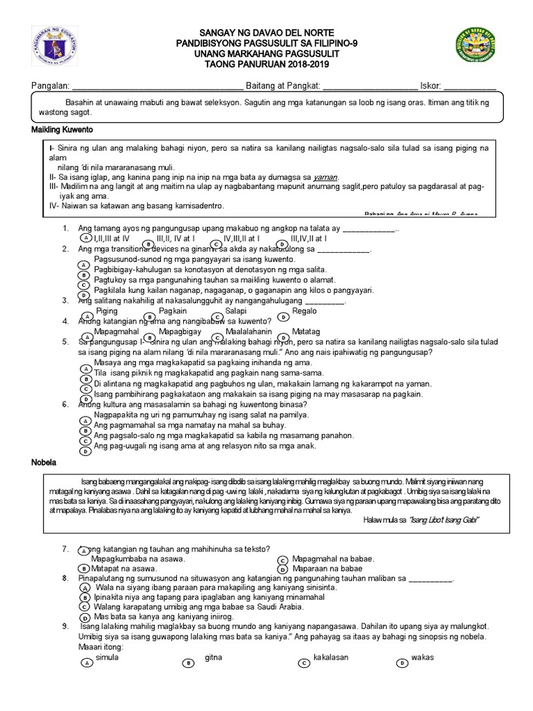 Filipino Grade 9 | PDF