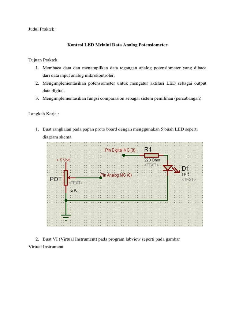 Kontrol LED Melalui Potensio Meter | PDF Kontrol LED Melalui Potensio Meter | PDF