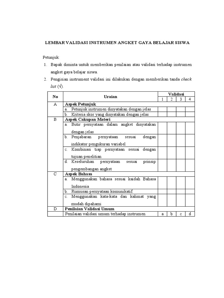 Lembar Validasi | PDF