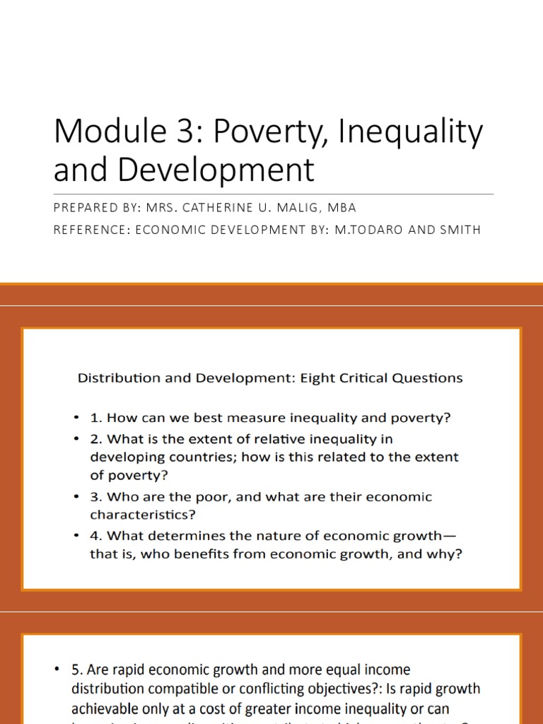 Module 3 - Poverty, Inequality & Development - PPT | PDF | Income ...