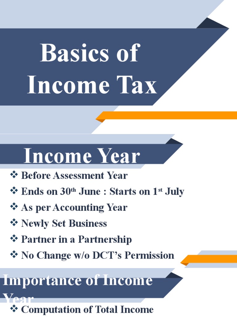 Basics of Income Tax | PDF | Partnership | Income Tax