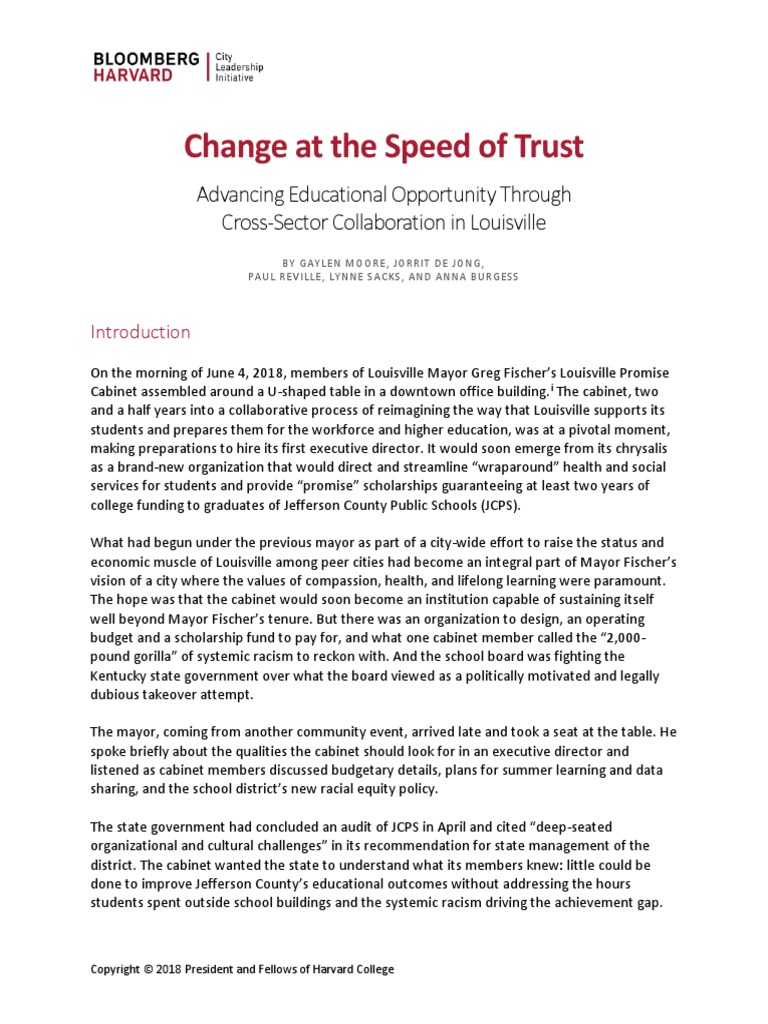 01 Change at The Speed of Trust CASE | PDF | Employment | Business