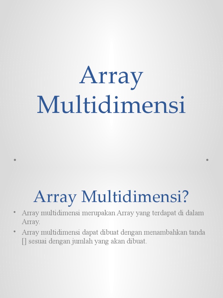 Array Multidimensi | PDF