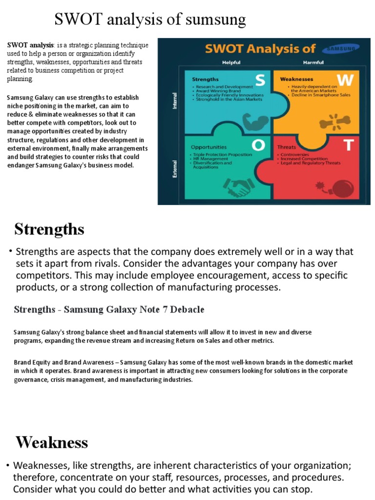 SWOT Analysis Samsung Galaxy Note 7 | PDF | Swot Analysis | Samsung