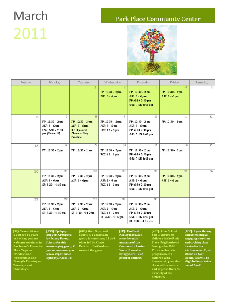 March 2011 Programming Calendar | PDF
