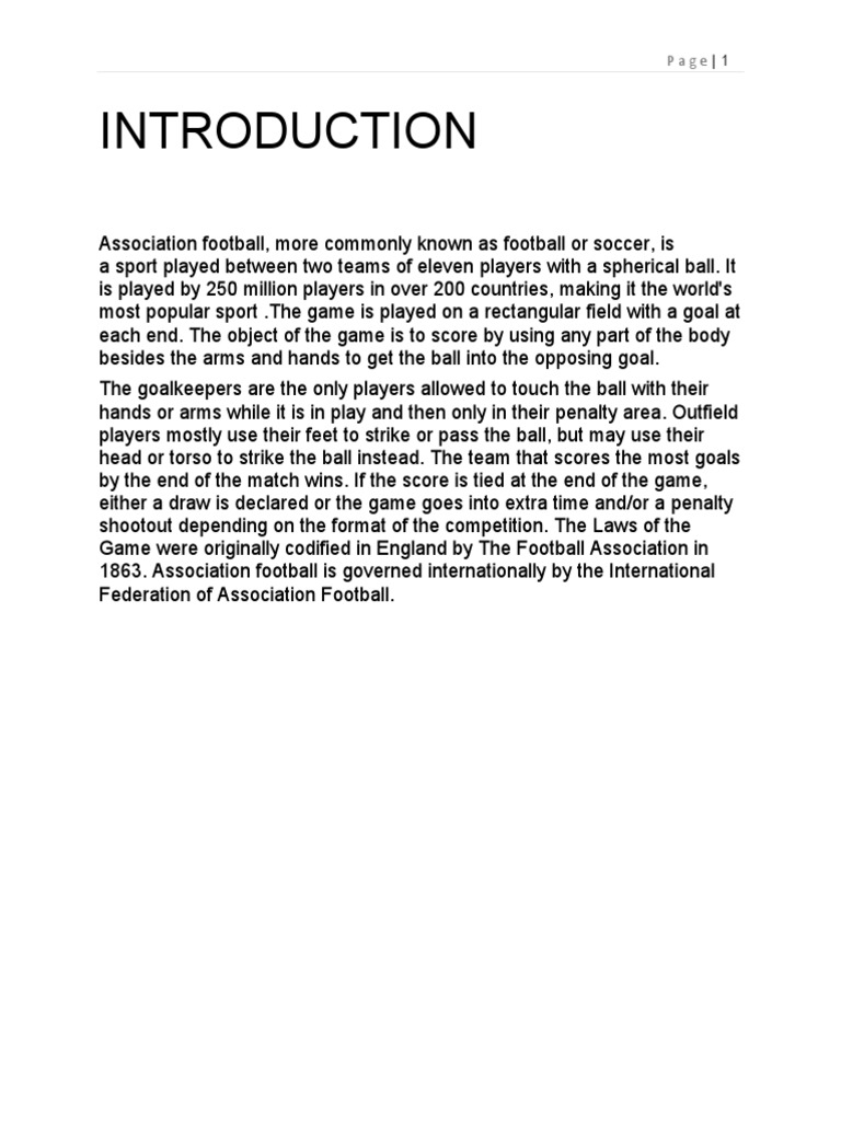 PDF Physical Education Project On Football | PDF | Sports & Recreation