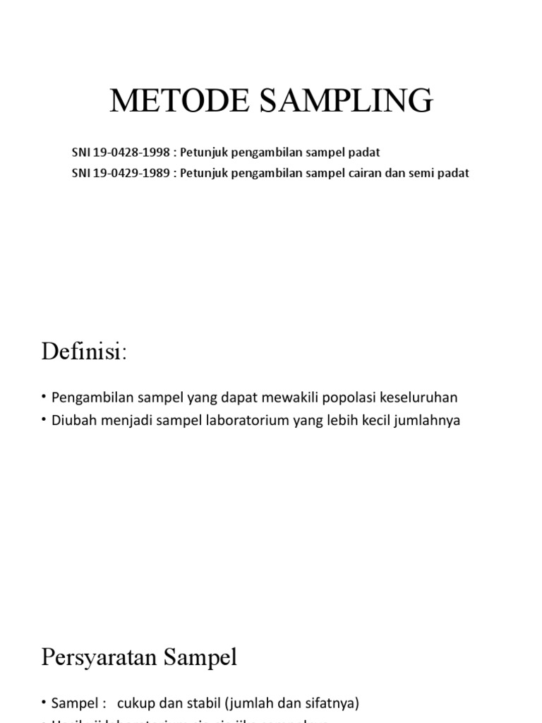 Metode Sampling | PDF