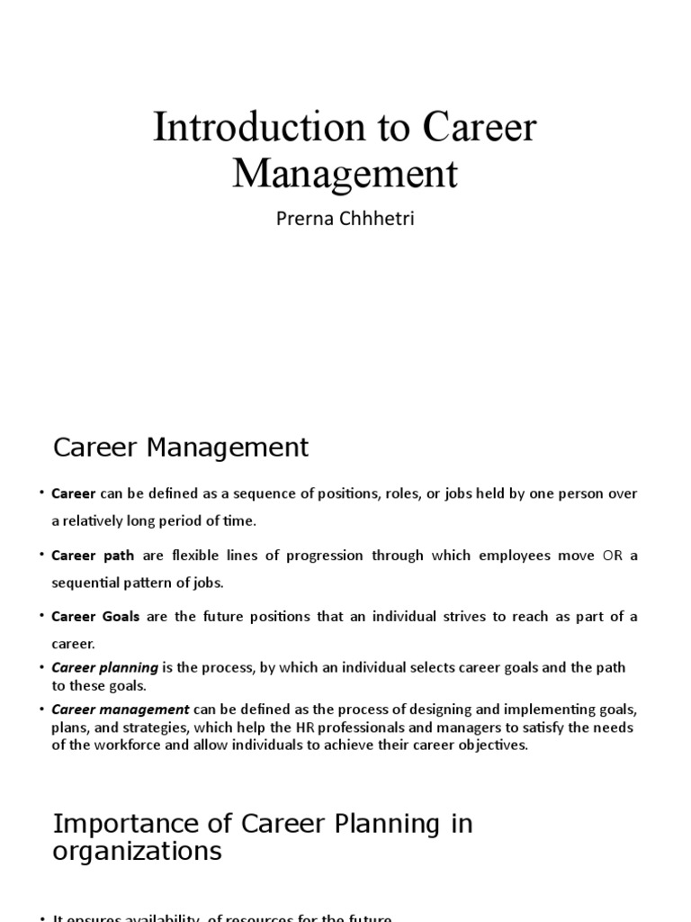 1 Introduction To Career Management | PDF | Goal | Job Satisfaction