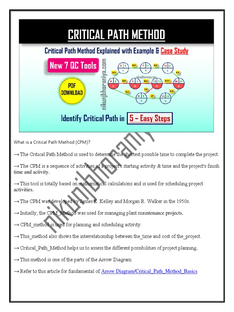 Critical Path Method With Example PDF Project Management-1 | PDF ...