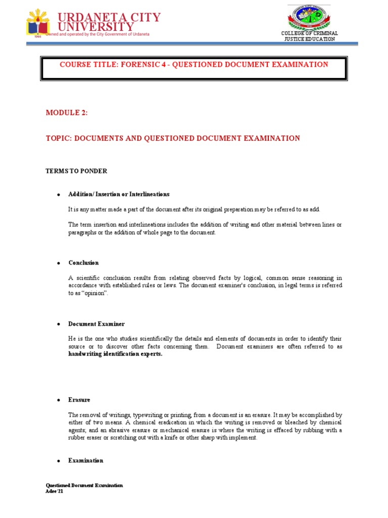 Forensic 4 Module 2 | PDF | Ultraviolet | Expert Witness