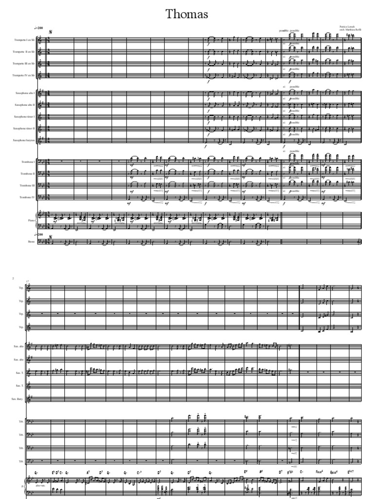 Thomas Big Band - Partition Complète | PDF | Tenor Saxophone ...