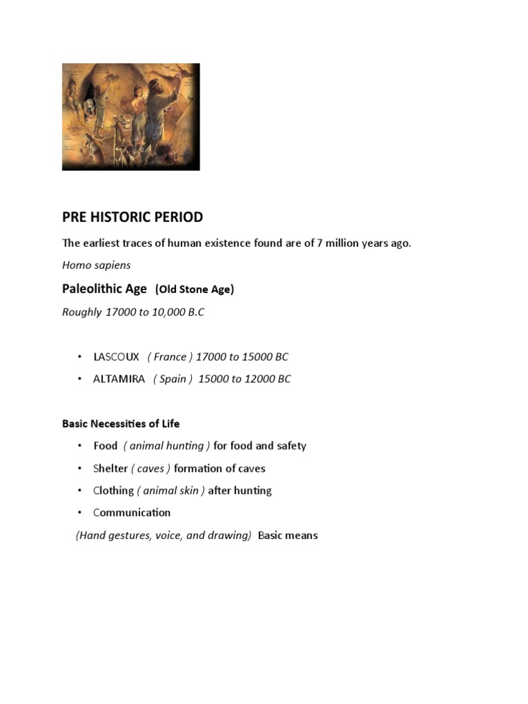 Pre Historic Period | PDF | Paleolithic | Stone Age
