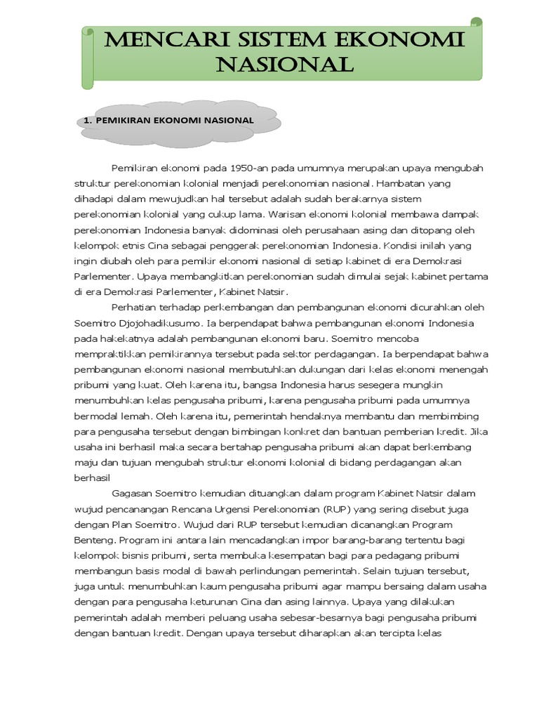 Sistem Ekonomi Nasional | PDF