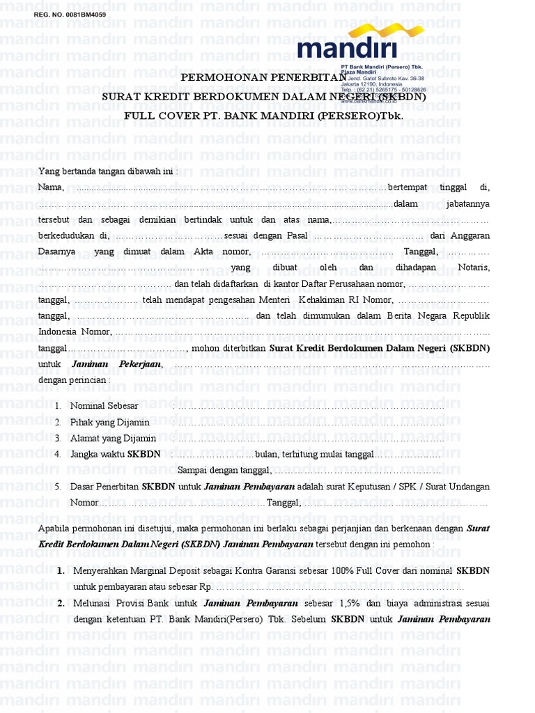 Surat Permohonan Penerbitan SKBDN | PDF