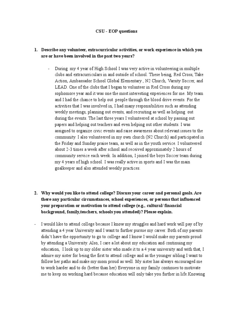 Csu Eop S | PDF | Motivation | Motivational