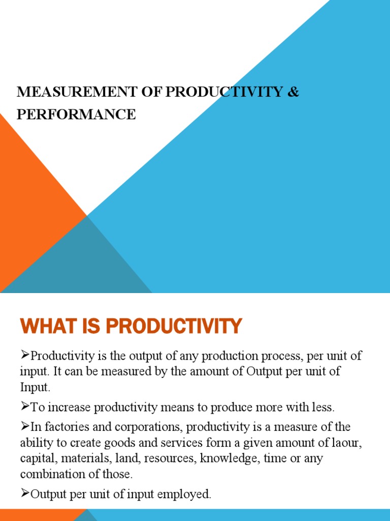 Measurement of Productivity & Performance | PDF | Economies | Business