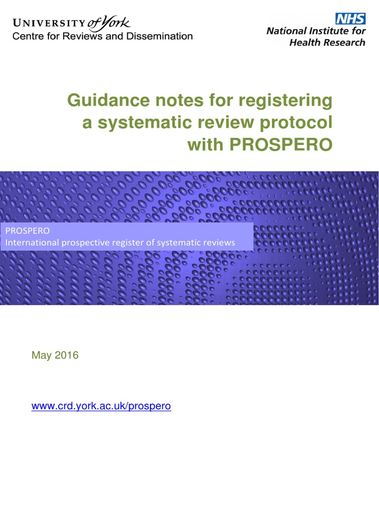 PROSPERO Systematic Review Registration Guide | PDF | Systematic Review ...
