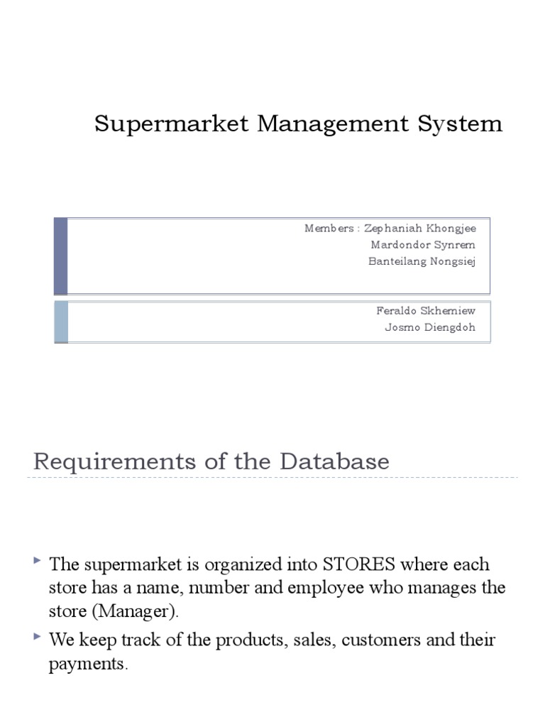 Supermarket Management System-1 | PDF | Business | Computers