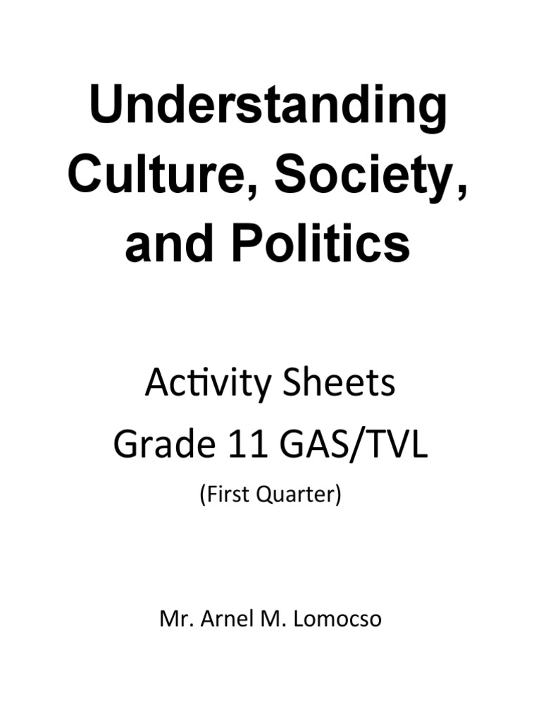 Understanding Culture, Society, and Politics As v1.0 | PDF | Sociology ...