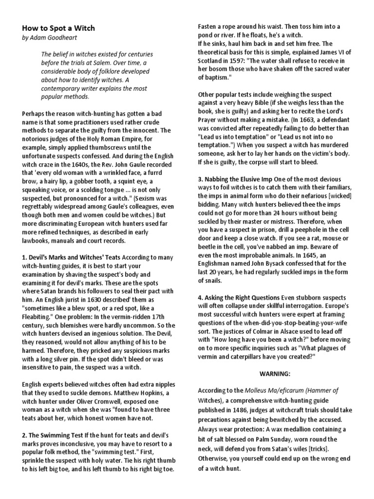 How To Spot A Witch: 3. Nabbing The Elusive Imp One of The Most Devious ...