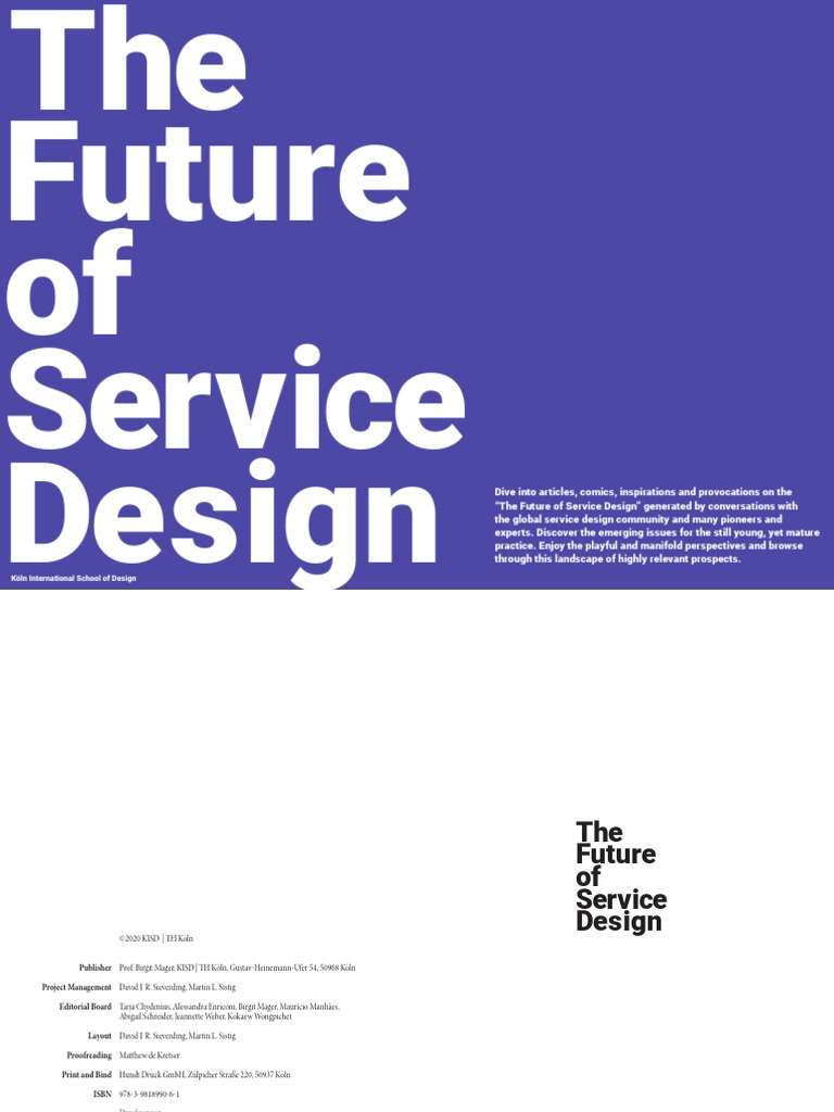 The Future of Service Design 11 2020 | PDF | Design | Psychological ...