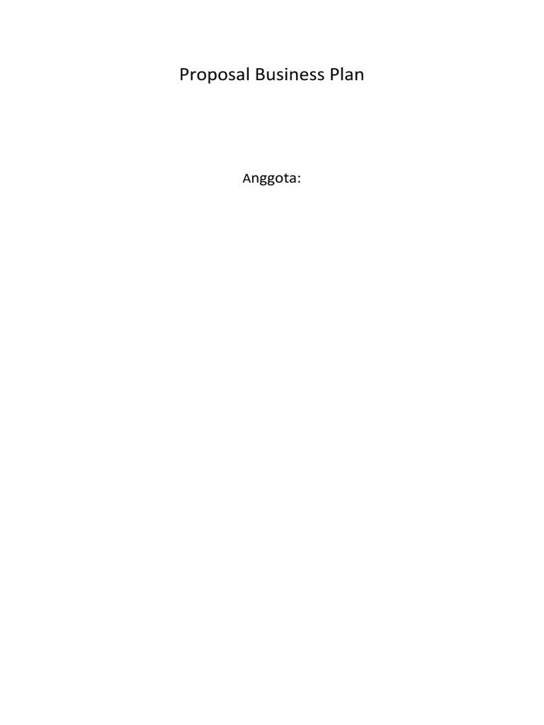 Proposal Business Plan | PDF