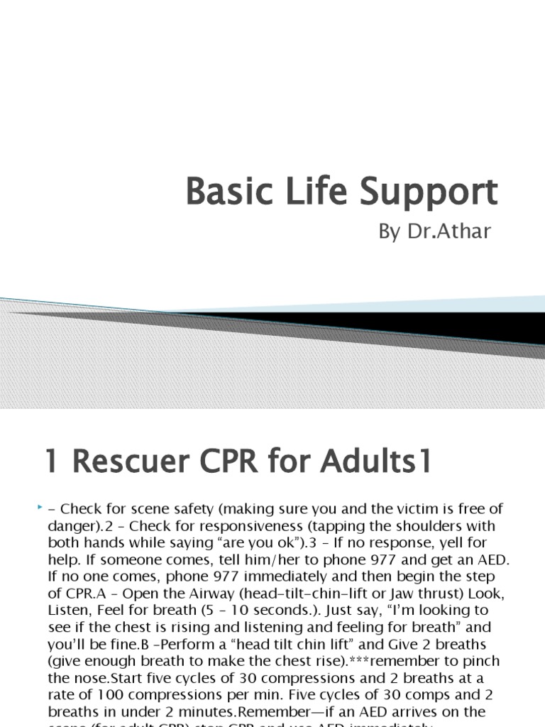 Basic Life Support | PDF | Cardiopulmonary Resuscitation | First Aid