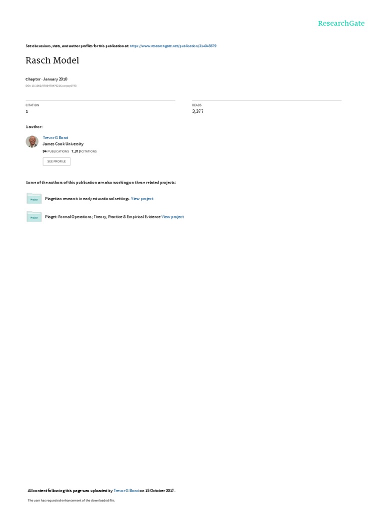 Rasch Model: January 2010 | PDF | Scientific Method | Evaluation Methods